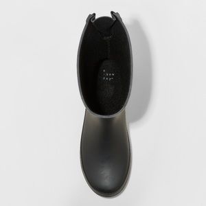 a new day | Shoes | Black Rain Boot Women Mid Bootie Shoe New Day Nwot ...
